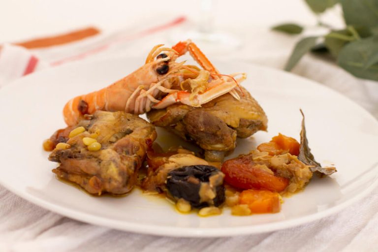 Pollo de payés con cigalas | Recetas Granja Luisiana